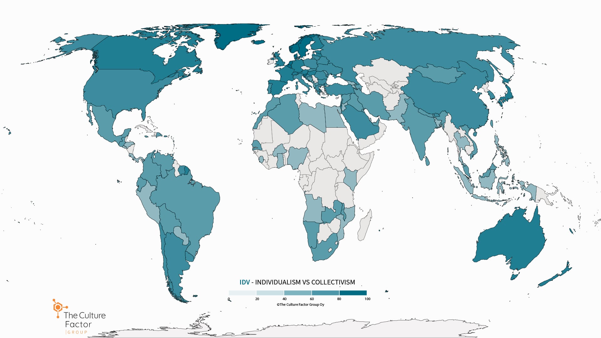 Research: The 6-D model maps of National Culture